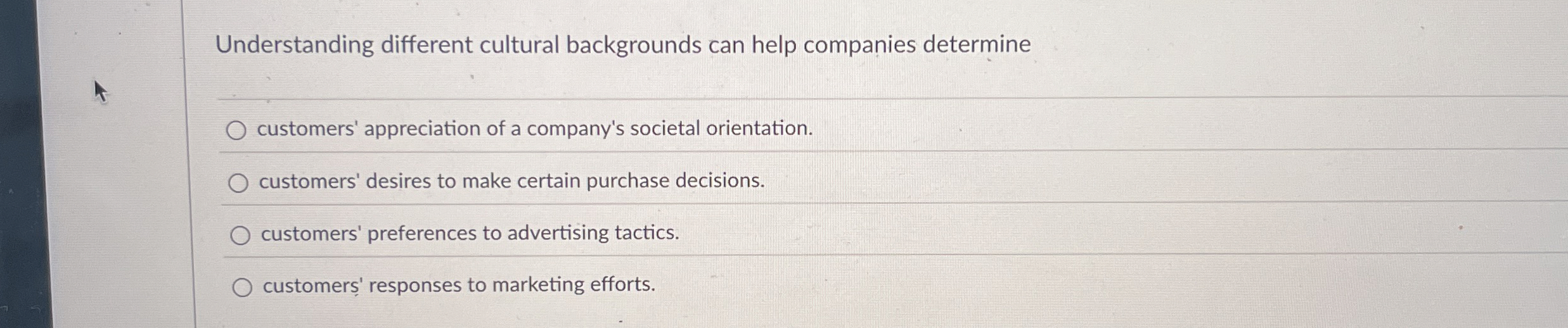 Solved Understanding different cultural backgrounds can help | Chegg.com