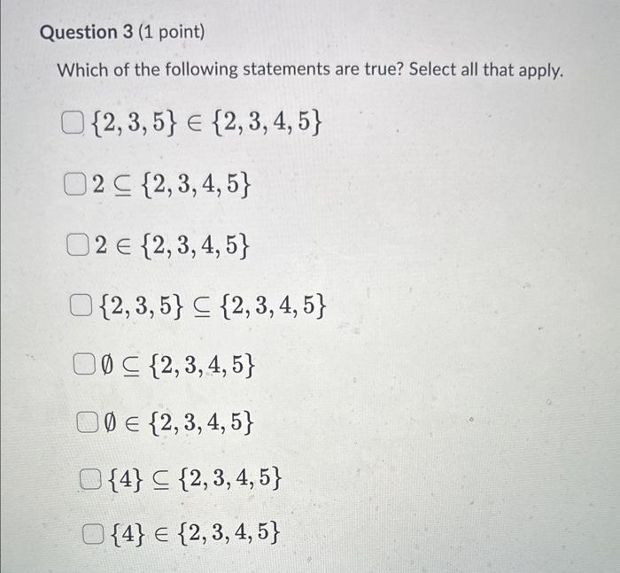 Solved Which of the following statements are true? Select | Chegg.com