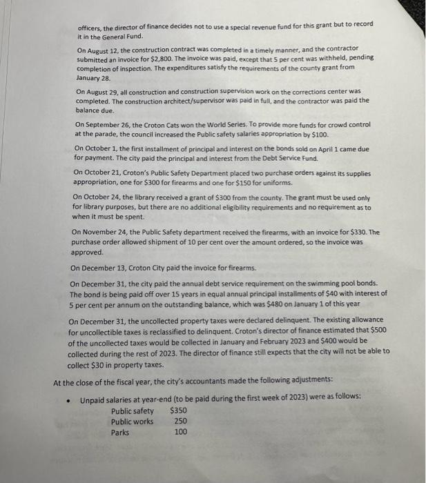 Solved The following events occurred during the fiscal year | Chegg.com