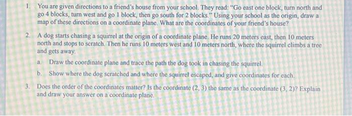 Solved 1. You are given directions to a friend's house from | Chegg.com