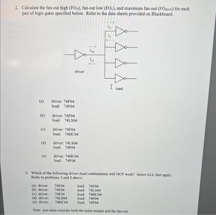2. Calculate the fan-out high (FOH), fan-out low | Chegg.com