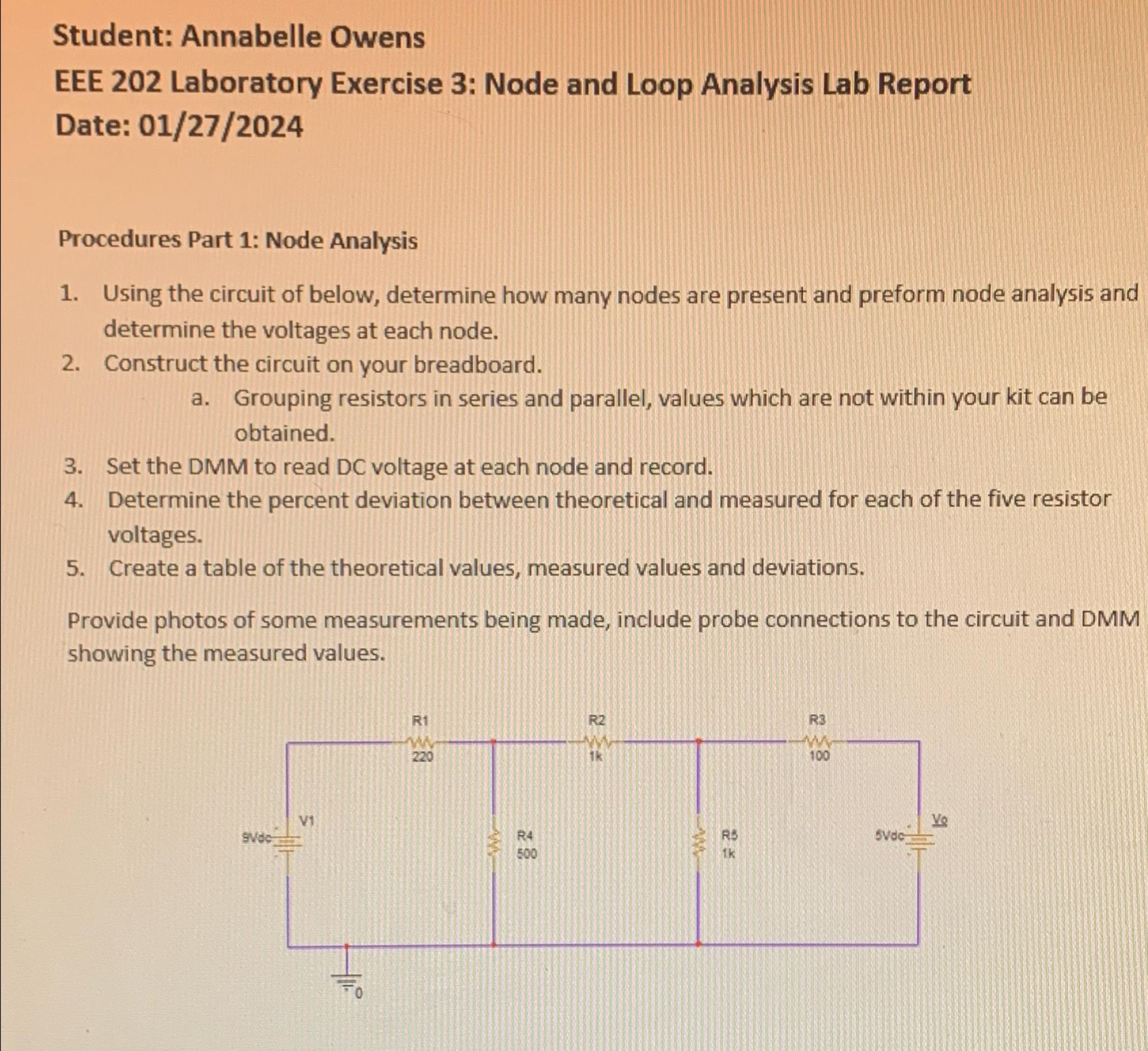 Solved Student: Annabelle Owens\\nEEE 202 Laboratory | Chegg.com