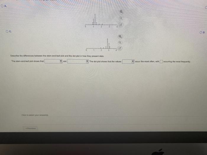 Solved Display the accompanying data in a dot plot. Describe | Chegg.com
