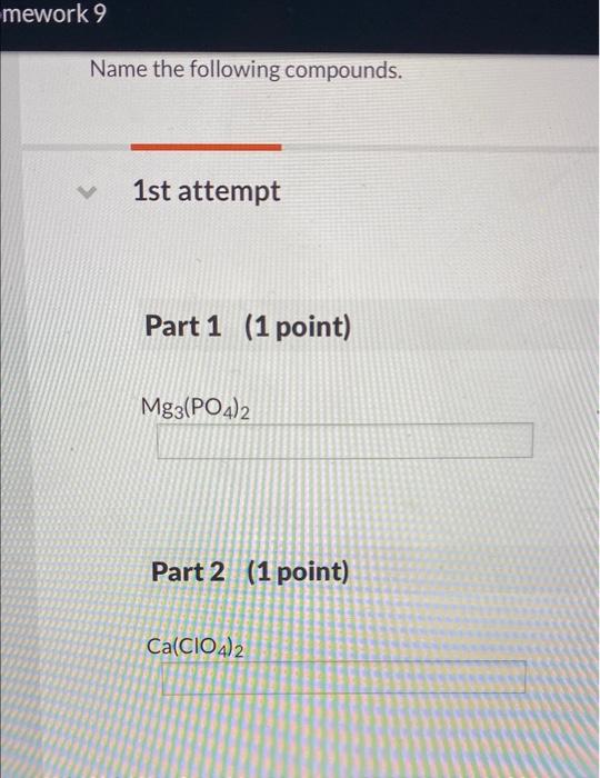 Solved Name the following compounds. 1st attemptPart 3 (1 | Chegg.com