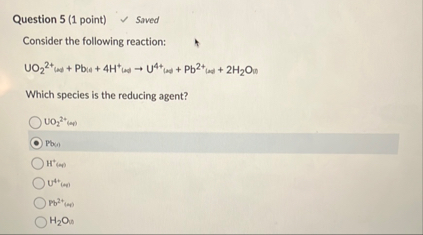 Solved Question 5 (1 ﻿point) ﻿SavedConsider the following | Chegg.com