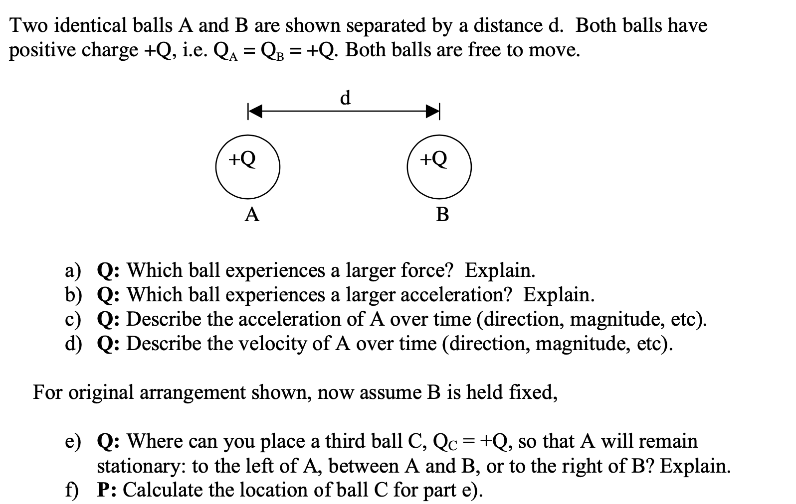 Two identical balls A and B are shown separated by a | Chegg.com