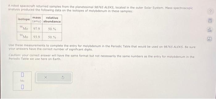 Solved A robot spacecraft returned samples from the | Chegg.com