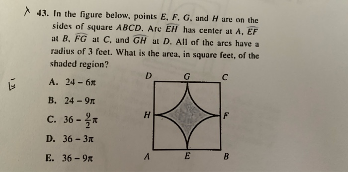 Solved X 43. In the figure below, points E, F, G, and H are | Chegg.com
