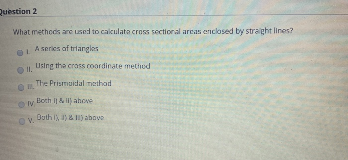 Solved Question 2 What methods are used to calculate cross | Chegg.com