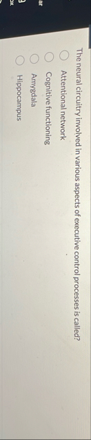 Solved The neural circuitry involved in various aspects of | Chegg.com