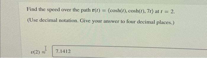 Solved Find the speed over the path | Chegg.com