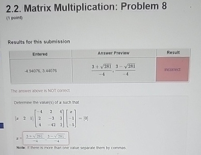 Solved 2.2. ﻿Matrix Multiplication: Problem 8(1 | Chegg.com