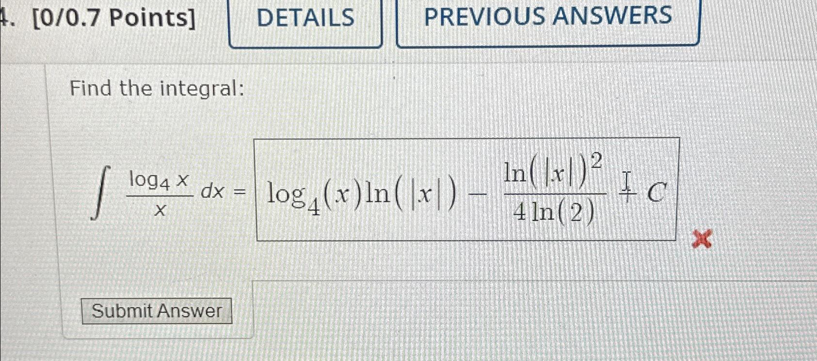 Solved [0/0.7 ﻿Points]Find the | Chegg.com