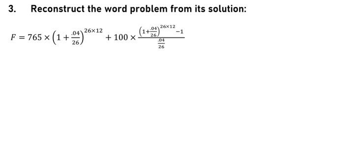 Solved 3 Reconstruct The Word Problem From Its Solution 