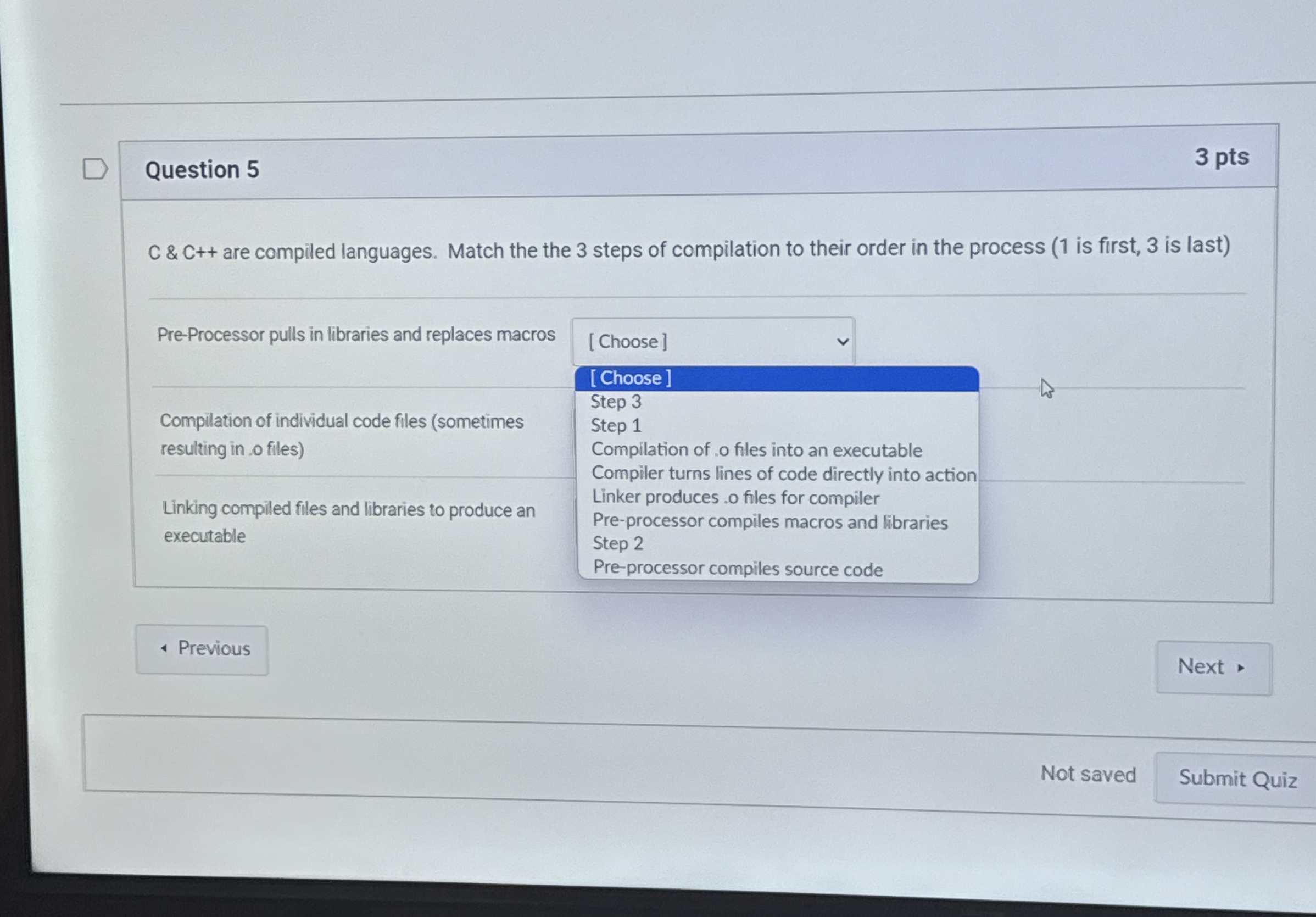 Solved Question 53 ﻿ptsC & C++ ﻿are compiled languages. | Chegg.com