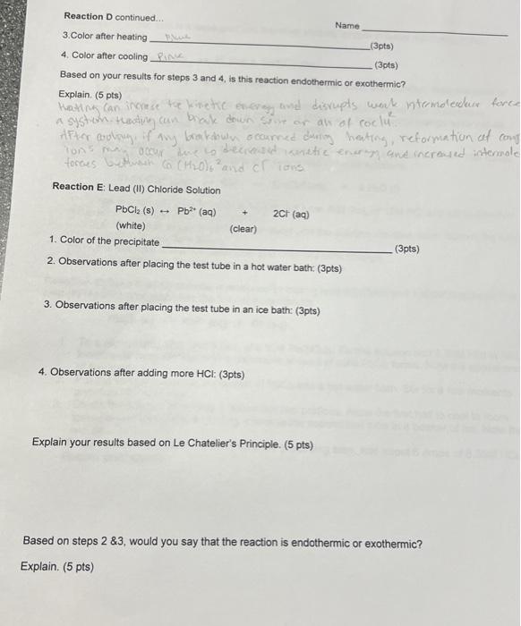 Solved Reaction B. Potasslum Chromate in Acid 2CrO2 (aq) | Chegg.com