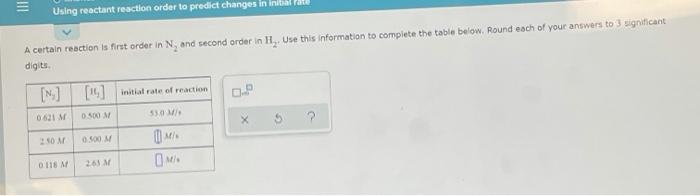 Solved Using reactant reaction order to predict changes in | Chegg.com