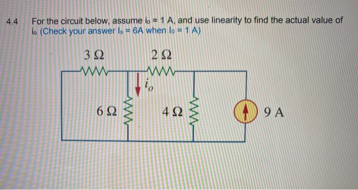 Solved For the circuit below, assume io = 1 A, and use | Chegg.com