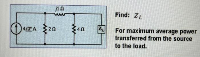Solved For maximum average power transferred from the source | Chegg.com
