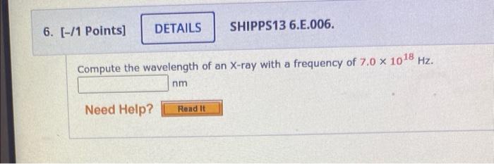 Solved Compute the wavelength of an X-ray with a frequency | Chegg.com