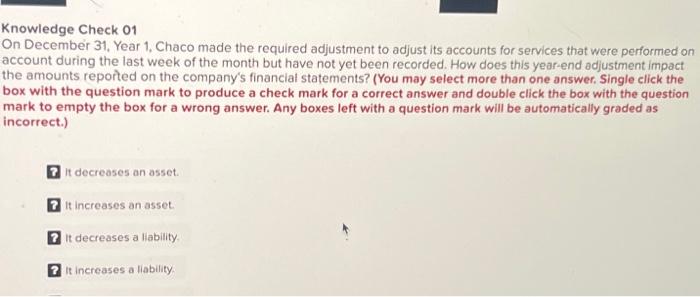 Solved Knowledge Check 01 On December 31, Year 1, Chaco made | Chegg.com