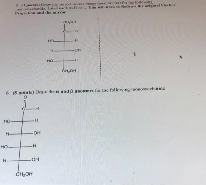 Solved 5. (3 points) Draw the correct mirror image | Chegg.com