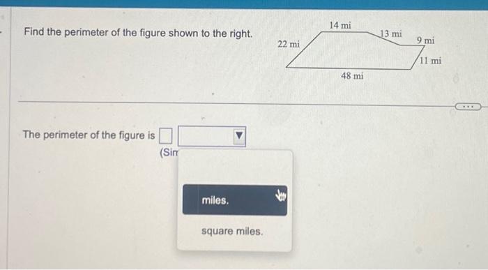 Solved Find the perimeter of the figure shown to the right. | Chegg.com