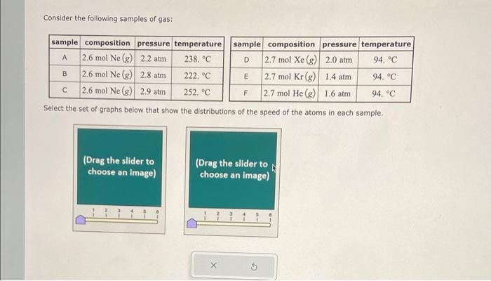 Solved Consider the following samples of gas: Select the set | Chegg.com