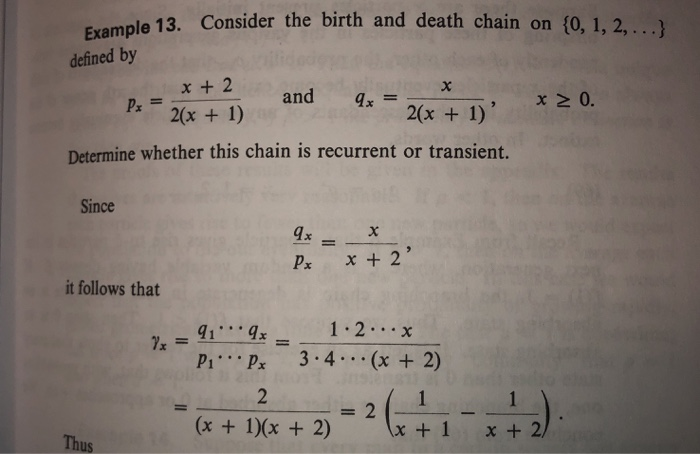 Solved 13. Consider the birth and death chain on {0, 1, 2, | Chegg.com