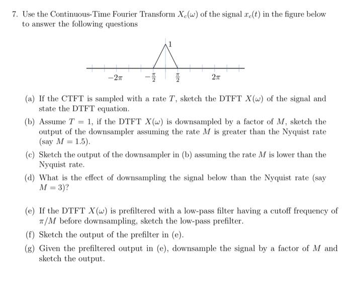 Use the Continuous-Time Fourier Transform Xc(ω) of | Chegg.com