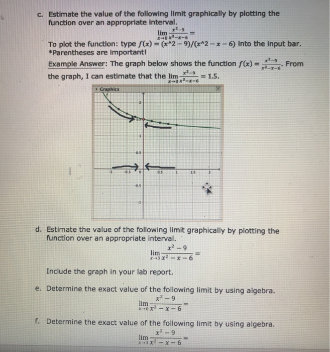 Solved c. Estimate the value of the following limit | Chegg.com