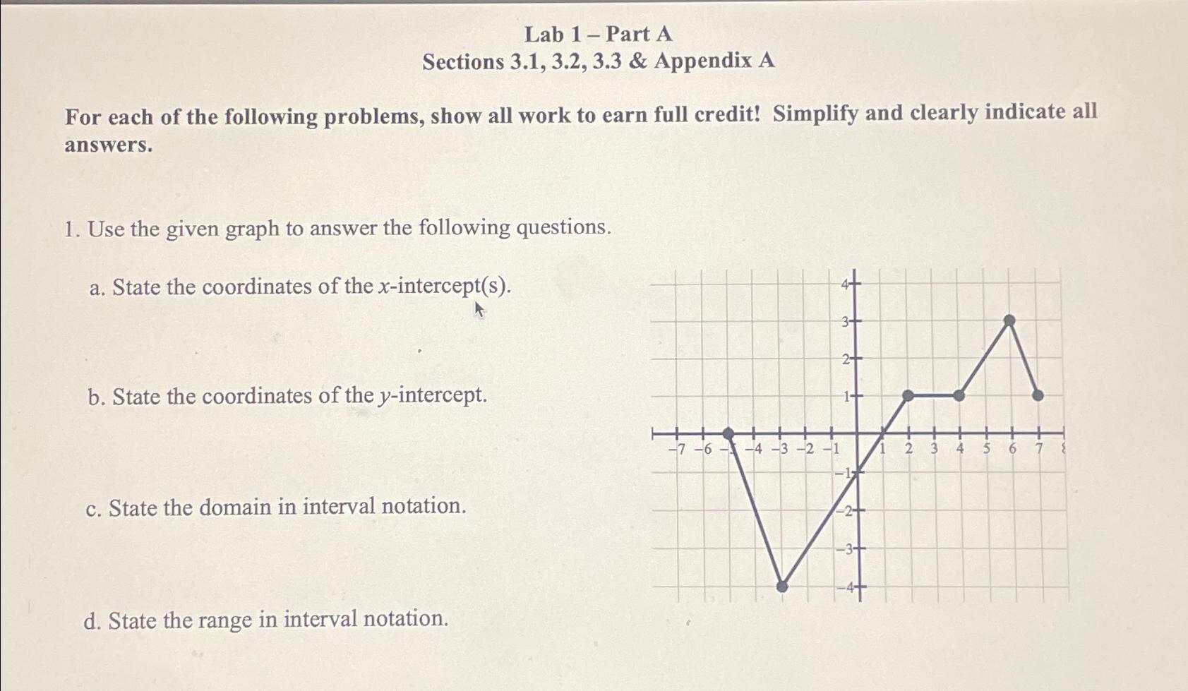 Solved Lab 1 - ﻿Part ASections 3.1, 3.2, 3.3 ﻿& Appendix | Chegg.com