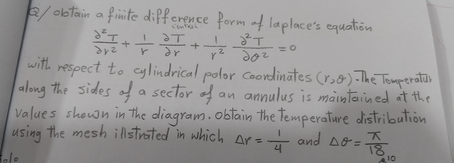 Solved Q/ ﻿obtain a finite difference form of laplace's | Chegg.com