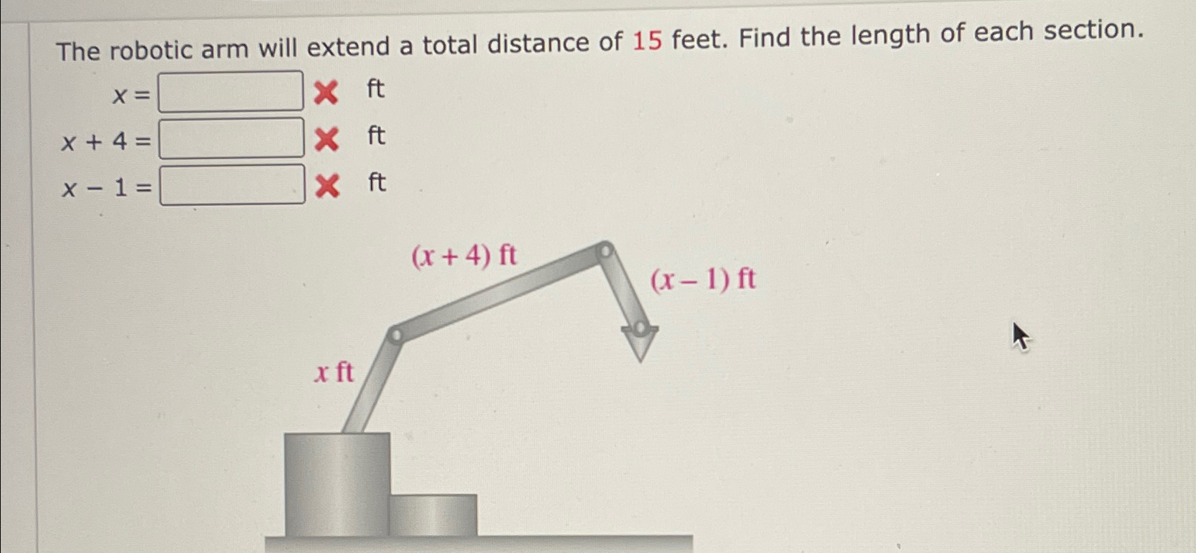Solved The robotic arm will extend a total distance of 15 | Chegg.com