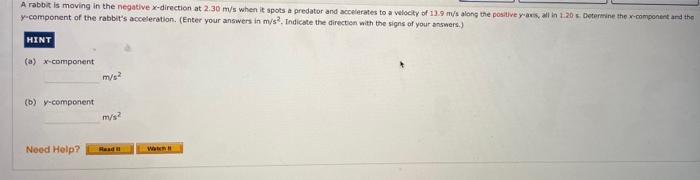 Solved A rabbit is moving in the negative x-direction at | Chegg.com