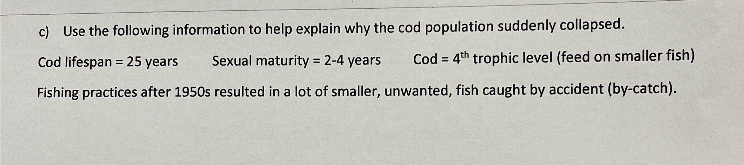 Solved c) ﻿Use the following information to help explain why | Chegg.com