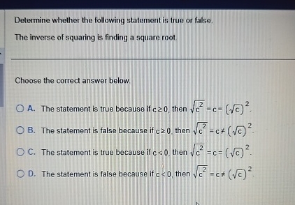 Solved Determine whether the following statement is true or | Chegg.com