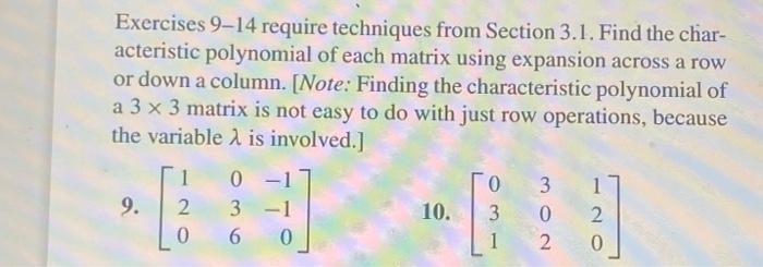 Solved Exercises 9-14 require techniques from Section 3.1. | Chegg.com