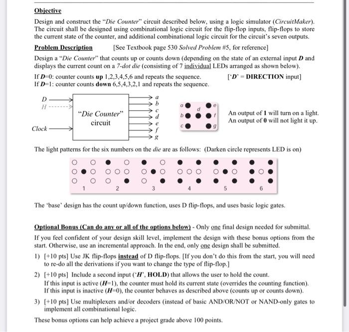 Solved Objective Design and construct the "Die Counter" | Chegg.com