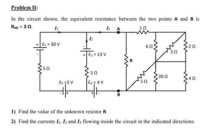 Problem II:In the circuit shown, the equivalent | Chegg.com