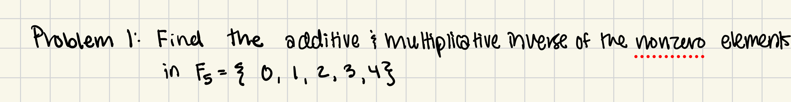 Solved Problem 1: Find the additive ; multipliative inverse | Chegg.com