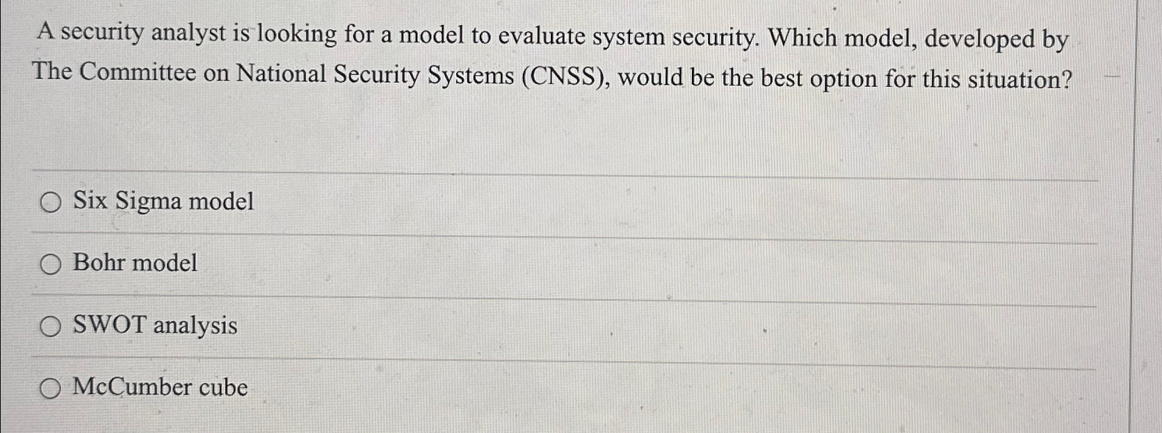 Solved A Security Analyst Is Looking For A Model To Evaluate