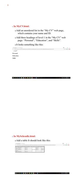 Solved Lab2 - Create three html web pages: 1. My CV 2. My | Chegg.com