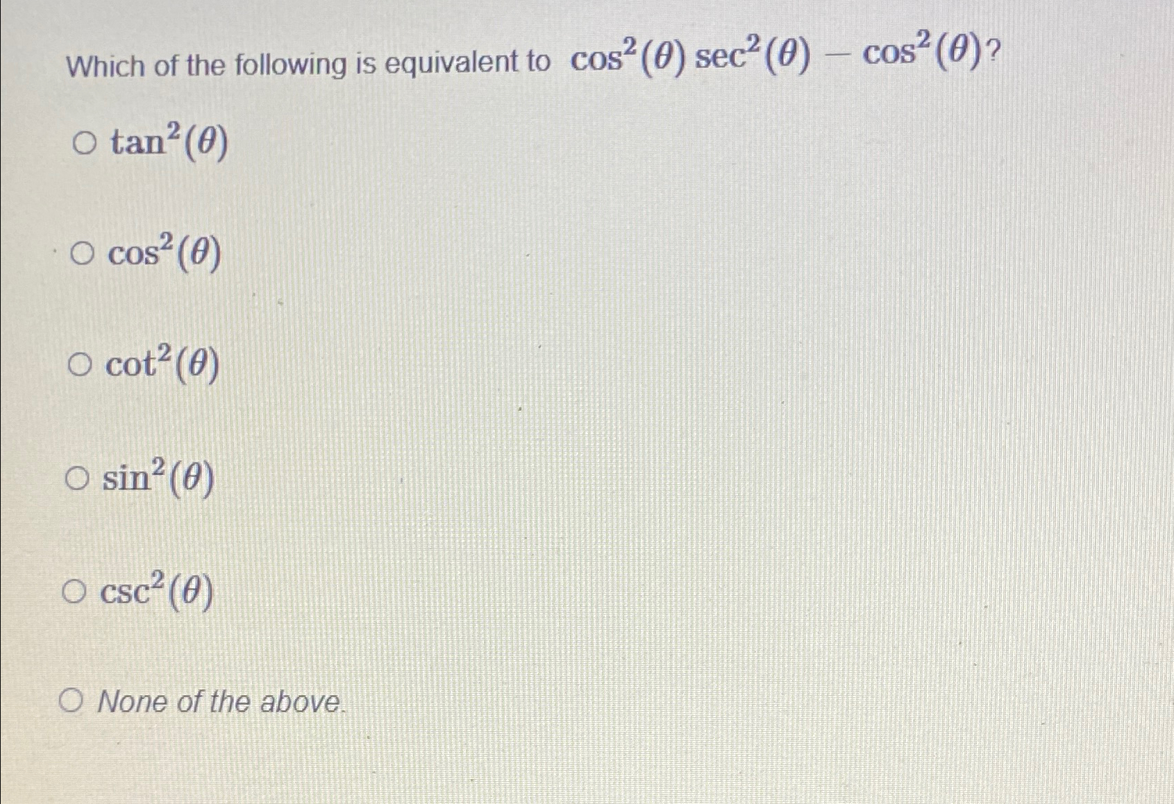 Solved Which of the following is equivalent to | Chegg.com