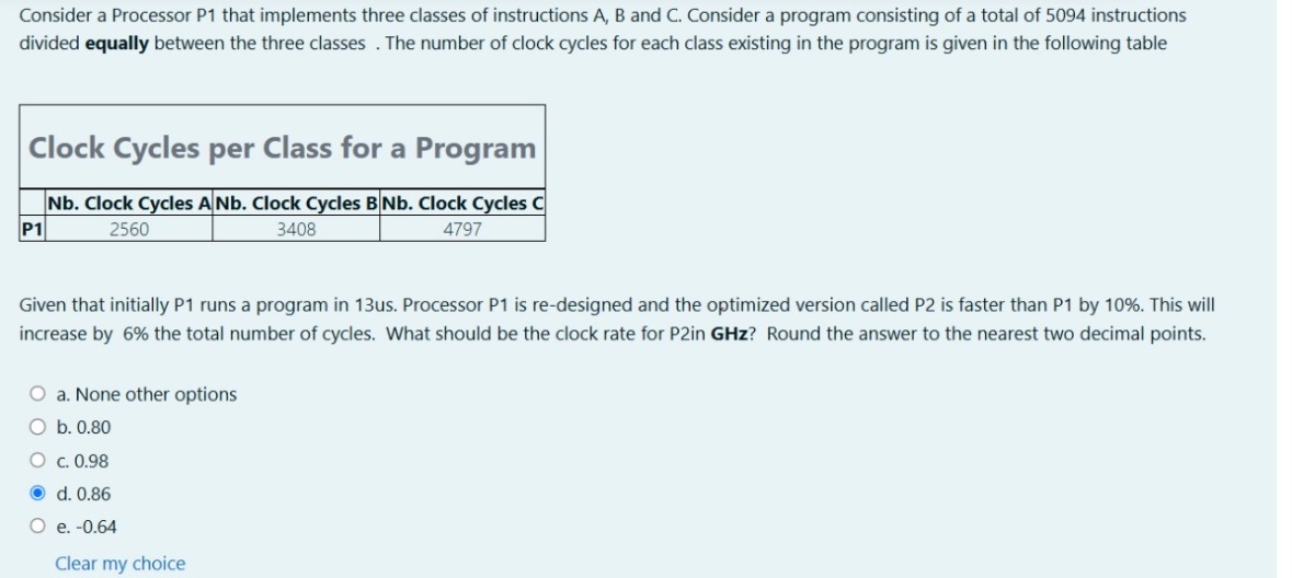 Steps for Consider a Processor P1 ﻿that implements | Chegg.com