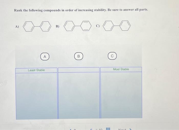 Solved Rank the following compounds in order of increasing | Chegg.com