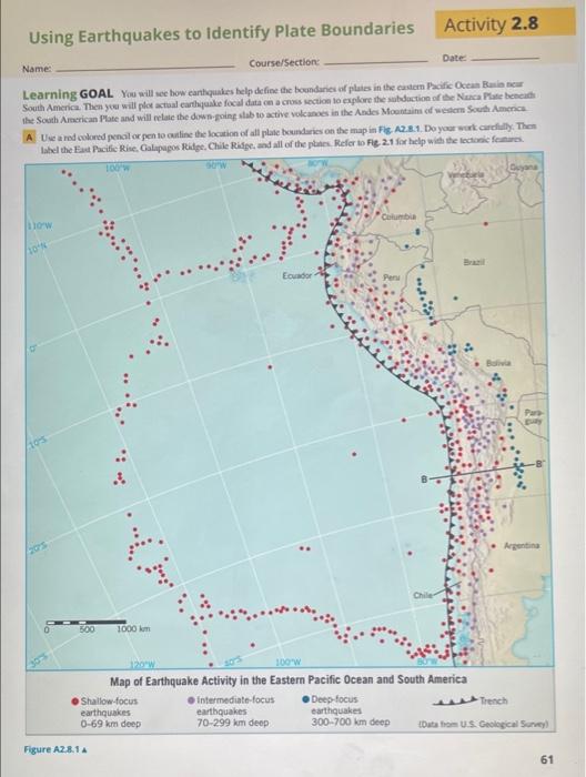 Solved Activity 2.8 Using Earthquakes to identify Plate | Chegg.com