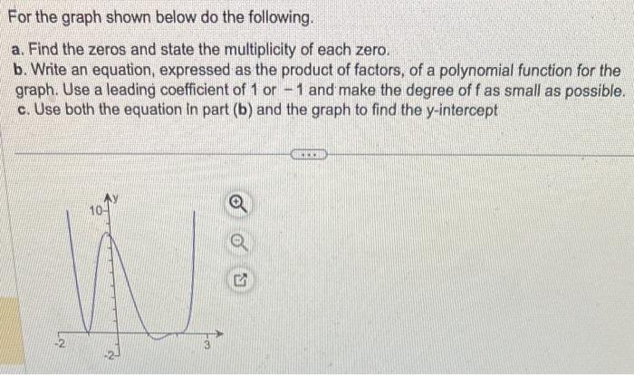 Solved For the graph shown below do the following. a. Find | Chegg.com