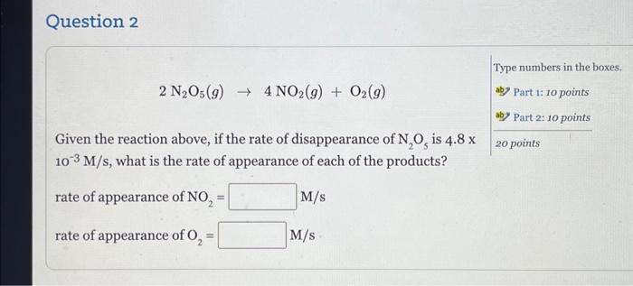 Solved \\[ 2 \\mathrm{~N}_{2} \\mathrm{O}_{5}(g) | Chegg.com