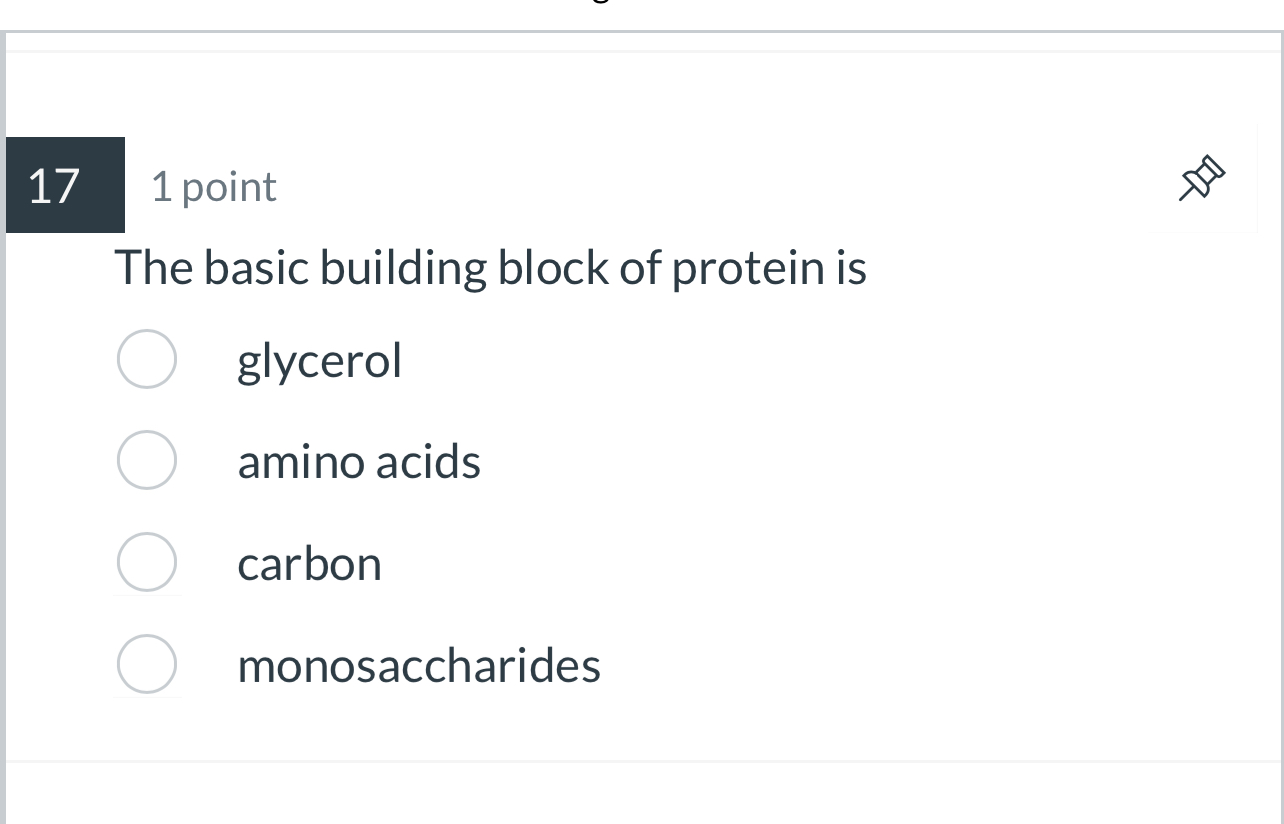 Solved 171 ﻿pointThe basic building block of protein | Chegg.com